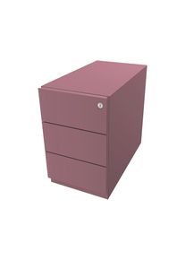 Bisley Rollcontainer Note™, mit 3 Universalschubladen, HxBxT 495 x 300 x 565 mm, mit Griffleiste, pink