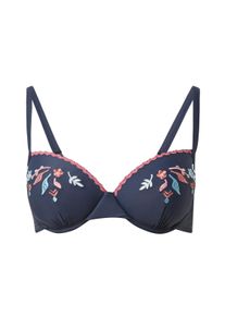 Tom Tailor Damen Bikini-Top mit Blumenmuster, blau, Blumenmuster, Gr. 38B