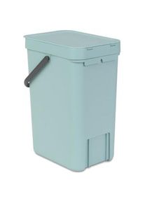 Brabantia Abfalleimer "Sort and Go", 12 Liter, Hochwertiger Abfallbehälter aus Kunststoff, Farbe: mint
