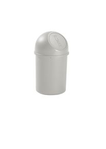 Helit Push-Abfallbehälter aus Kunststoff, Volumen 6 l, HxØ 375 x 216 mm, lichtgrau, VE 6 Stk