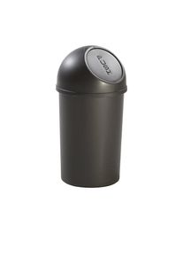 Helit Push-Abfallbehälter aus Kunststoff, Volumen 13 l, HxØ 490 x 252 mm, schwarz, VE 6 Stk