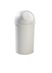 Helit Push-Abfallbehälter aus Kunststoff, Volumen 25 l, HxØ 615 x 315 mm, lichtgrau, VE 3 Stk
