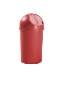 Helit Push-Abfallbehälter aus Kunststoff, Volumen 13 l, HxØ 490 x 252 mm, rot, VE 6 Stk
