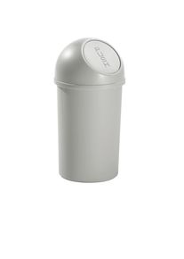Helit Push-Abfallbehälter aus Kunststoff, Volumen 13 l, HxØ 490 x 252 mm, lichtgrau, VE 6 Stk