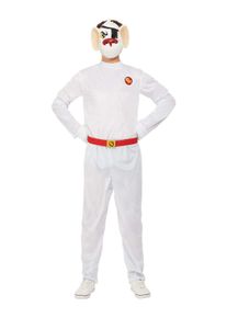 Smiffys 52255L Offiziell Lizenziertes Danger Mouse Kostüm, Unisex Erwachsene, weiß, L - Size 42"-44"