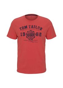 Tom Tailor Herren T-Shirt mit Logo-Prin, rot, Gr. XL