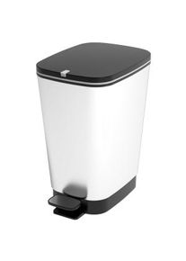Keter KIS CHIC Bin Abfallbehälter, Maße: 26,5 x 40,5 x 45 cm, Farbe: Silber
