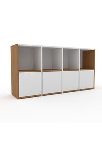MYCS Sideboard Weiß - Designer-Sideboard: Türen in Weiß - Hochwertige Materialien - 156 x 79 x 34 cm, Individuell konfigurierbar
