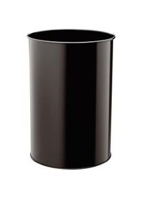 Durable Papierkorb Metall, Papiereimer mit 30 mm breitem, dekorativem Perforationsring, Farbe: schwarz