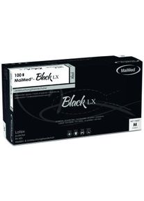 MaiMed® - Black LX Einmalhandschuhe Latex, schwarz, ungepudert, 1 Packung = 100 Stück, Größe S
