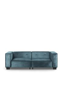 Rivièra Maison Rivièra Maison - Hampton Heights Sofa 3,5 Seater, velvet, petrol - Kleur: Blau