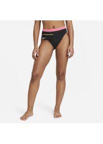 Nike Damen-Schwimmhose mit Blockfarben-Design und hohem Taillenbund - Schwarz