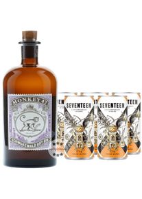 Gin Tonic Set: Monkey 47 Gin (47 % Vol. / 0,5 Liter) + 5 x 1724 Tonic Water (0,2 Liter) inkl. 1,25 € Pfand