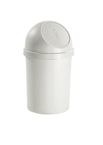 Helit Push-Abfallbehälter aus Kunststoff, Volumen 45 l, HxØ 700 x 400 mm, lichtgrau, VE 2 Stk