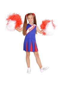 Widmann - Kinderkostüm Cheerleader, Kleid, American Football, High School, Schuluniform, Motto-Party, Karneval