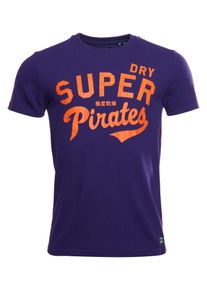 Superdry T-Shirt dunkellila / orange