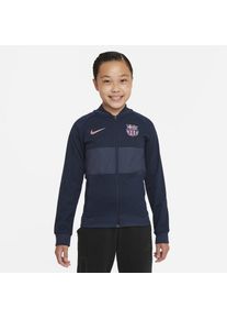 Nike FC Barcelona Fußball-Track-Jacket mit durchgehendem Reißverschluss für ältere Kinder - Blau