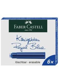 Faber-Castell Tintenpatronen, Standard, 6x königsblau löschbar blau, 6 Stück Packungsinhalt: 6 Stück Farbe: blau