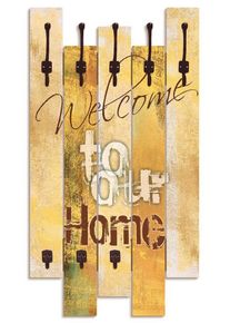 Artland Garderobenleiste »Willkommen in unserem Zuhause«, teilmontiert, braun