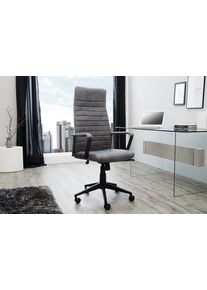 Riess Ambiente Höhenverstellbarer Bürostuhl LAZIO vintage grau Chefsessel mit Armlehnen