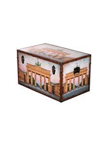 Birendy Dekoobjekt »Truhe Kiste KD1699 Berlin Hamburg Städtereise Holztruhe mit Kunstleder Holzbox«
