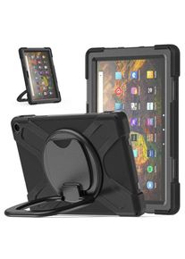 Wigento Tablet-Hülle »Für Amazon Kindle Fire HD 10 / 10 Plus 2021 360 Grad Hybrid Outdoor Schutzhülle Case Schwarz Tasche Cover Etuis«