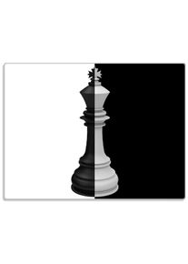 Wallario Schneidebrett Schachfigur schwarz-weiß