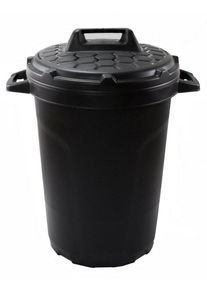BigDean Mülleimer »Universal Allzwecktonne 90L Mülltonne schwarz mit Deckel PlastikRegenfass Wassertonne«