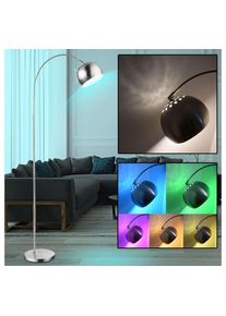 etc-shop LED Stehlampe, Smart Home Chrom Bogen Steh Lampe dimmbar Alexa Google Stand Lampe im Set inkl. RGB LED Leuchtmittel