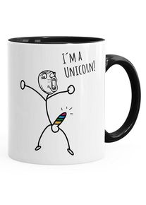 MoonWorks Tasse »Kaffee-Tasse mit Spruch I`'m a unicorn Motiv lustiges Strichmännchen Penis Einhorn Parodie Bürotasse Kaffeebecher MoonWorks®