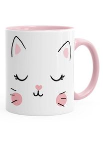 MoonWorks Tasse Kaffee-Tasse Katze Katzengesicht Cat Teetasse Keramiktasse MoonWorks®