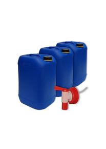 Plasteo Kanister »3X 25 Liter Getränke- Wasserkanister mit 1 Hahn und 3 Schraubdeckel (DIN 61)