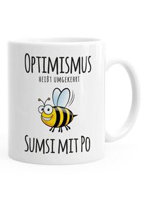 MoonWorks Tasse »Kaffee-Tasse Spruch Optimismus heisst umgekehrt Sumsi mit Po Bürotasse Motiv Biene MoonWorks®