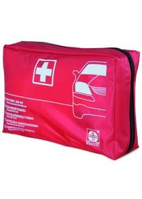 Gramm Medical KFZ-Verbandtasche , Aus robustem Nylon mit dreiseitig umlaufendem Reißverschluss, Farbe: rot, Inhalt nach DIN 13 164:2014