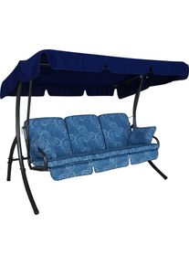 Angerer Freizeitmöbel Hollywoodschaukel »Santorin«, 3-Sitzer, Bettfunktion, inkl. Auflagen und Zierkissen, blau