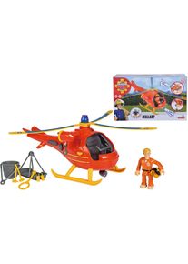 Simba Spielzeug-Hubschrauber Feuerwehrmann Sam, Wallaby, mit Licht und Sound, rot