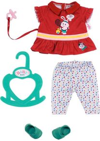 Baby Born Puppenkleidung Little Sport Outfit rot, 36 cm (Set, 6-tlg), grün|rot|weiß