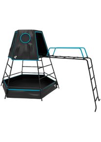 TP Toys Spielturm Explorer, Klettergerüst schwarz, 306x208x201 cm, blau|schwarz