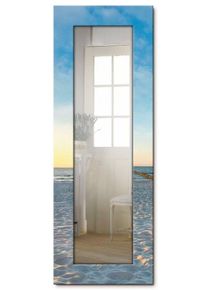 Artland Dekospiegel »Ostsee7 - Strandkorb«, gerahmter Ganzkörperspiegel mit Motivrahmen, geeignet für kleinen, schmalen Flur, Flurspiegel, Mirror Spiegel gerahmt zum Aufhängen, blau