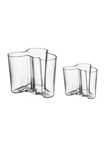 iittala - Aktionsset Alvar Aalto Vasen 2 Stück - transparent/1x Vase 160mm + 1x Vase 95mm/Handwäsche