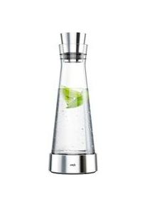 Emsa FLOW Slim Kühlkaraffe aus Glas, Kanne transparent/edelstahl, mit Kühlstation Material: Glas / Edelstahl Geeignet für: 4 -teilig Fassungsvermögen: Glaskaraffe, Ausgießer, Stövchen, Kühlakku Eigenschaft: 1 Liter