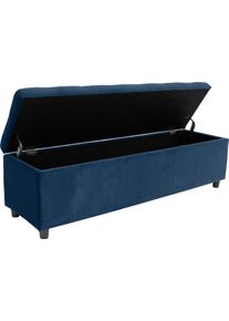 COUCH♥ Bettbank »Abgesteppt«, Mit Stauraum, auch als Garderobenbank geeignet, Polsterbank, blau