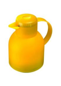 Emsa SAMBA Isolierkanne, 1 Liter, Thermoskanne mit Quick-Press Verschluss, Farbe: gelb transluzent