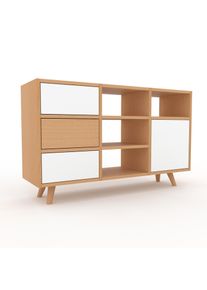 MYCS Sideboard Weiß - Sideboard: Schubladen in Weiß & Türen in Weiß - Hochwertige Materialien - 118 x 72 x 34 cm, konfigurierbar