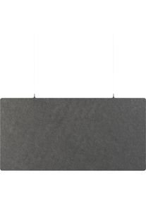 EUROKRAFTbasic Akustik-Deckenplatte, PET-Filz, HxB 600 x 1200 mm, rechteckige Form, dunkelgrau, ab 10 Stk