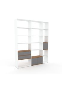 MYCS Aktenregal Grau - Büroregal: Schubladen in Grau & Türen in Grau - Hochwertige Materialien - 190 x 233 x 34 cm, konfigurierbar