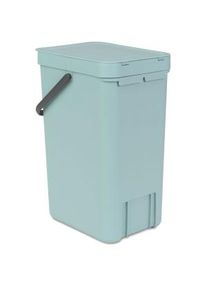 Brabantia Abfalleimer "Sort and Go", 16 Liter, Hochwertiger Abfallbehälter aus Kunststoff, Farbe: mint