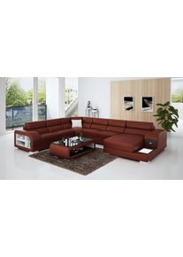 JVmoebel Ecksofa, Ledersofa Couch Wohnlandschaft Design Modern Ecke Sofa U-Form