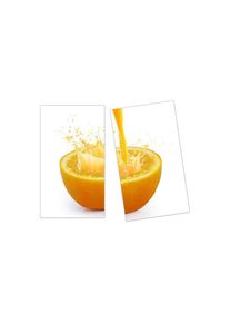 Primedeco Herd-Abdeckplatte »Spritzschutz Herdabdeckplatte Schneidebrett aus Glas Saft in Orange