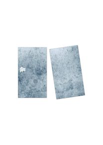 Primedeco Herd-Abdeckplatte Spritzschutz Herdabdeckplatte Schneidebrett aus Glas Betonwand Blau